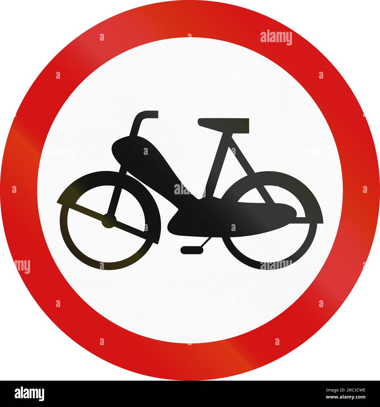 Polish traffic sign prohibiting thoroughfare of mopeds Stock Photo - Alamy