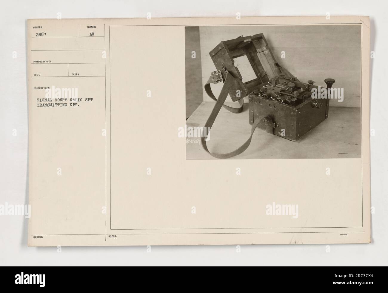A Signal Corps Radio Set Transmitting Key from World War One. The ...