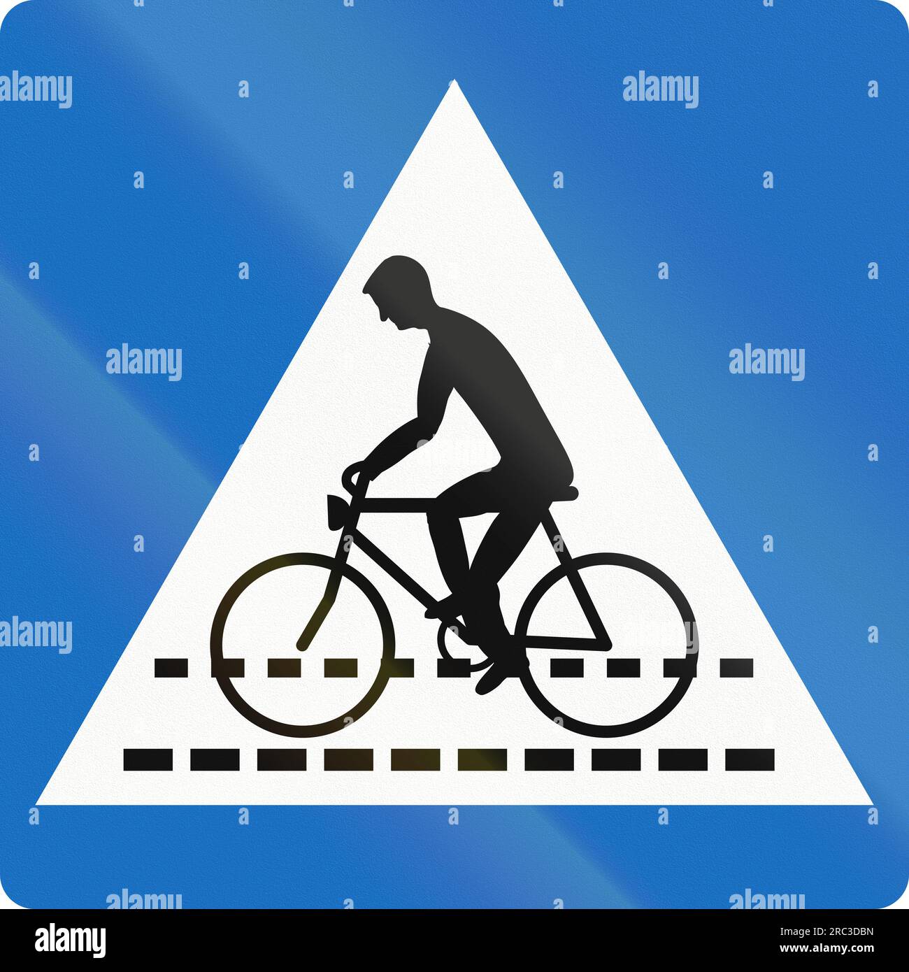 Austrian traffic sign: Bicyclle crossing (give way Stock Photo - Alamy