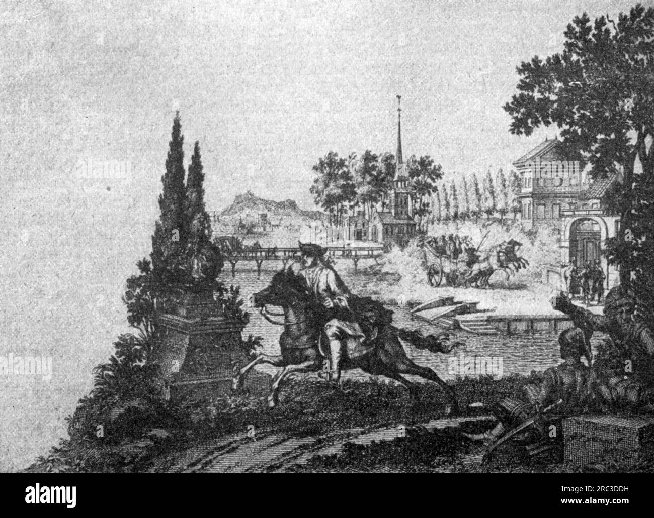 Map and post horn Black and White Stock Photos & Images - Alamy