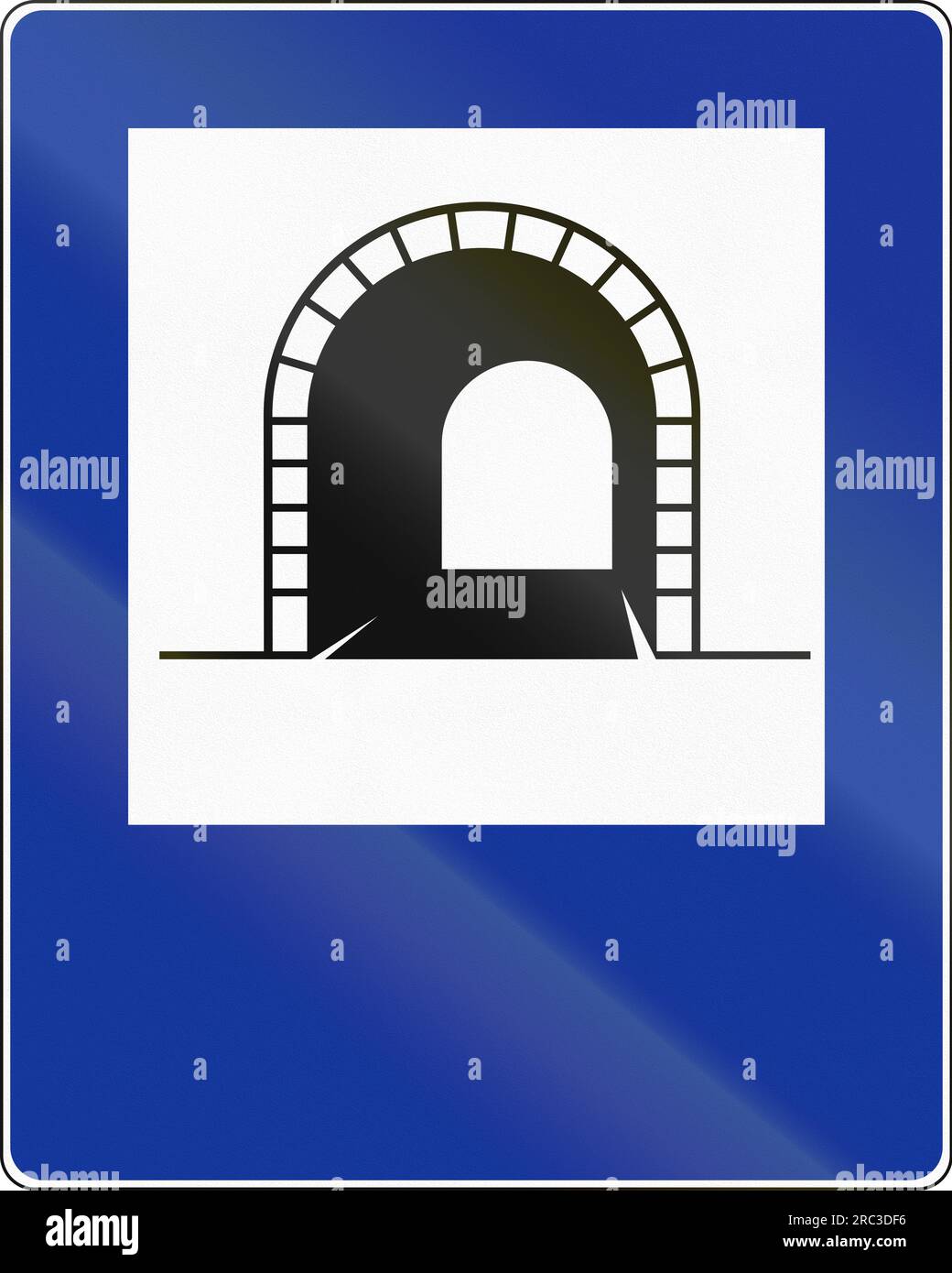 Official Polish traffic sign: tunnel Stock Photo - Alamy