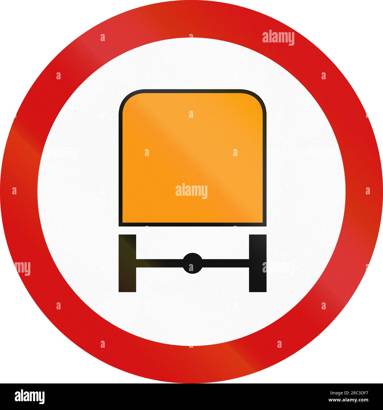 Polish traffic sign prohibiting thoroughfare of motor vehicles subject ...