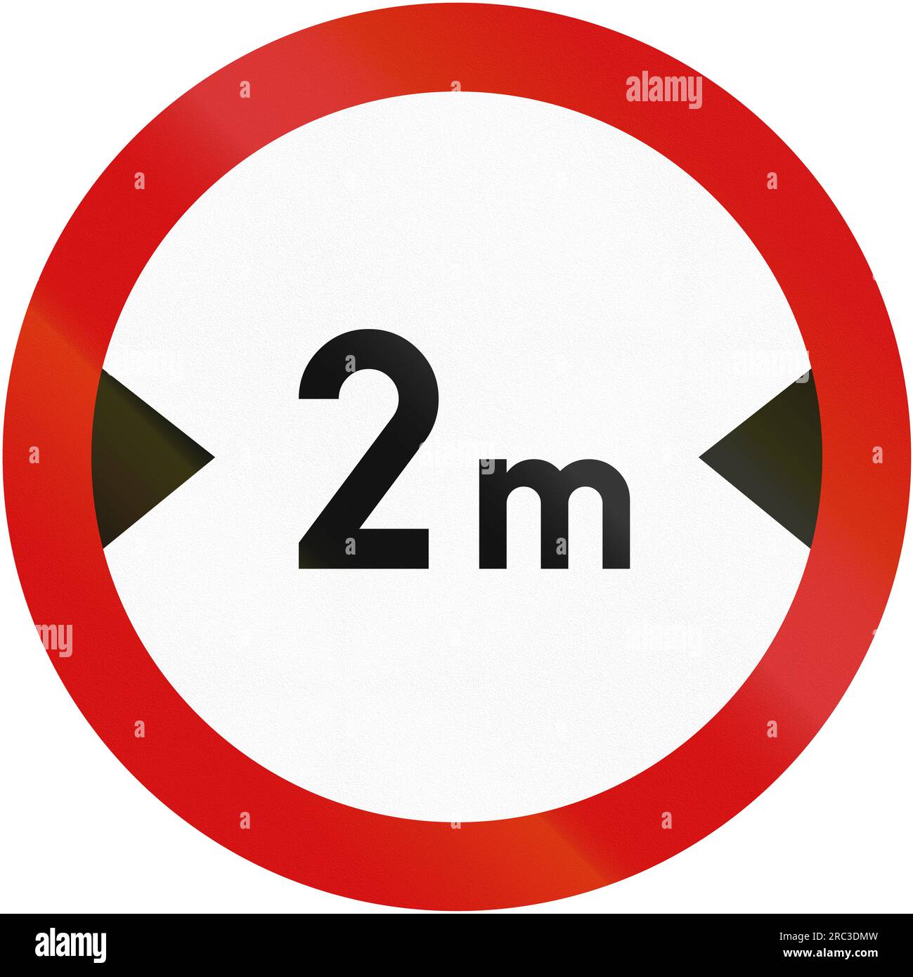 Polish sign prohibiting thoroughfare of vehicles with a width over 2 ...
