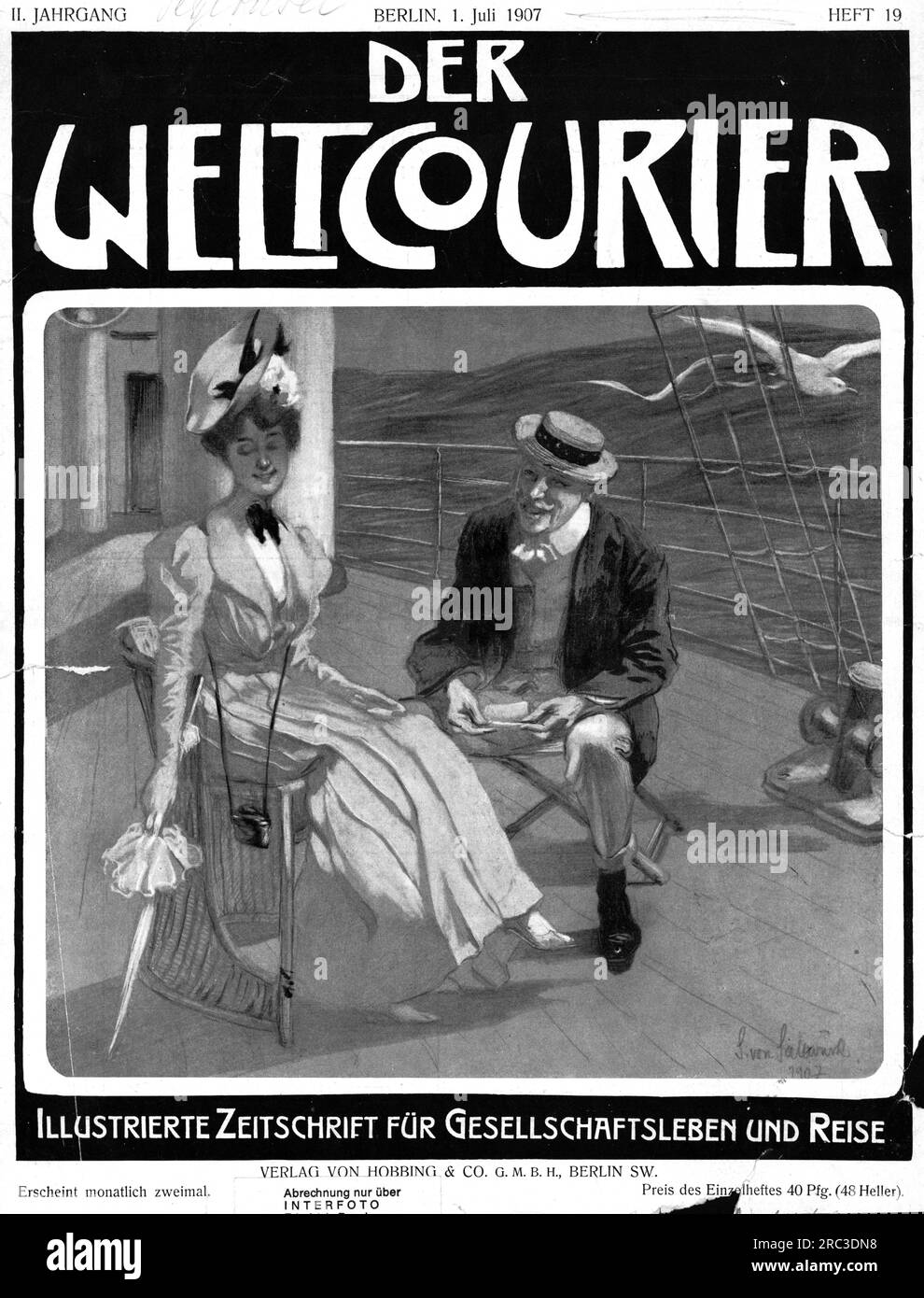 press / media, magazines, "Der Weltcourier", front page, drawing, by ...