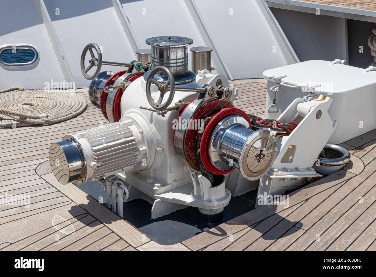 The capstan on board the MV Adriatic Pearl that cruises the Croatian ...