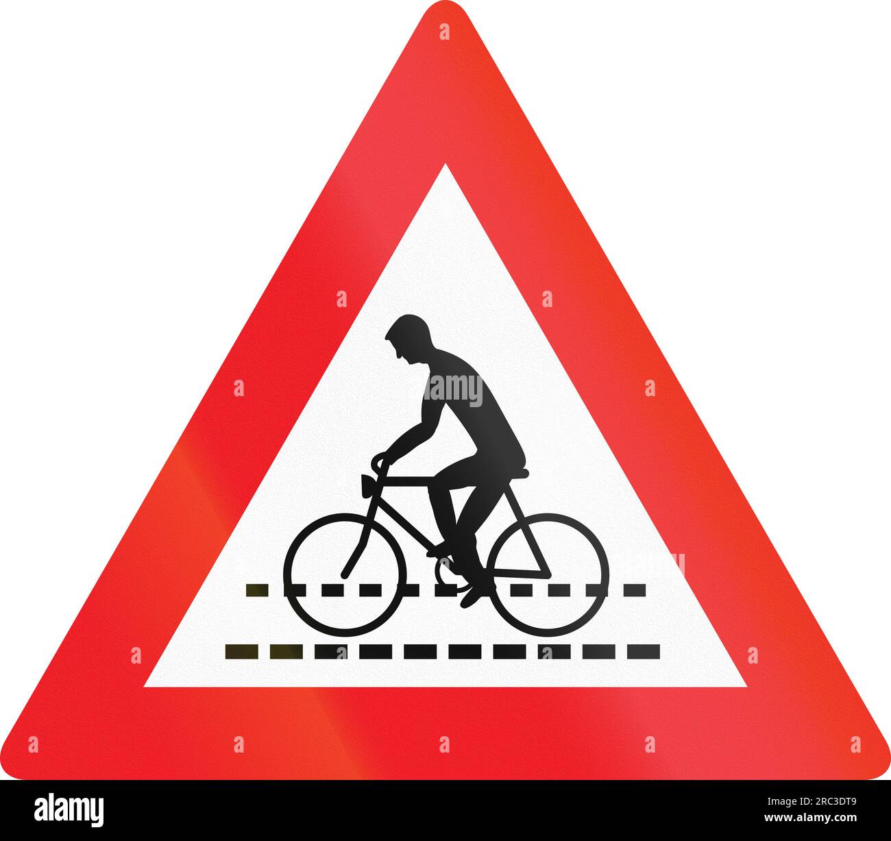 Austrian sign warning about cyclists crossing the road Stock Photo - Alamy