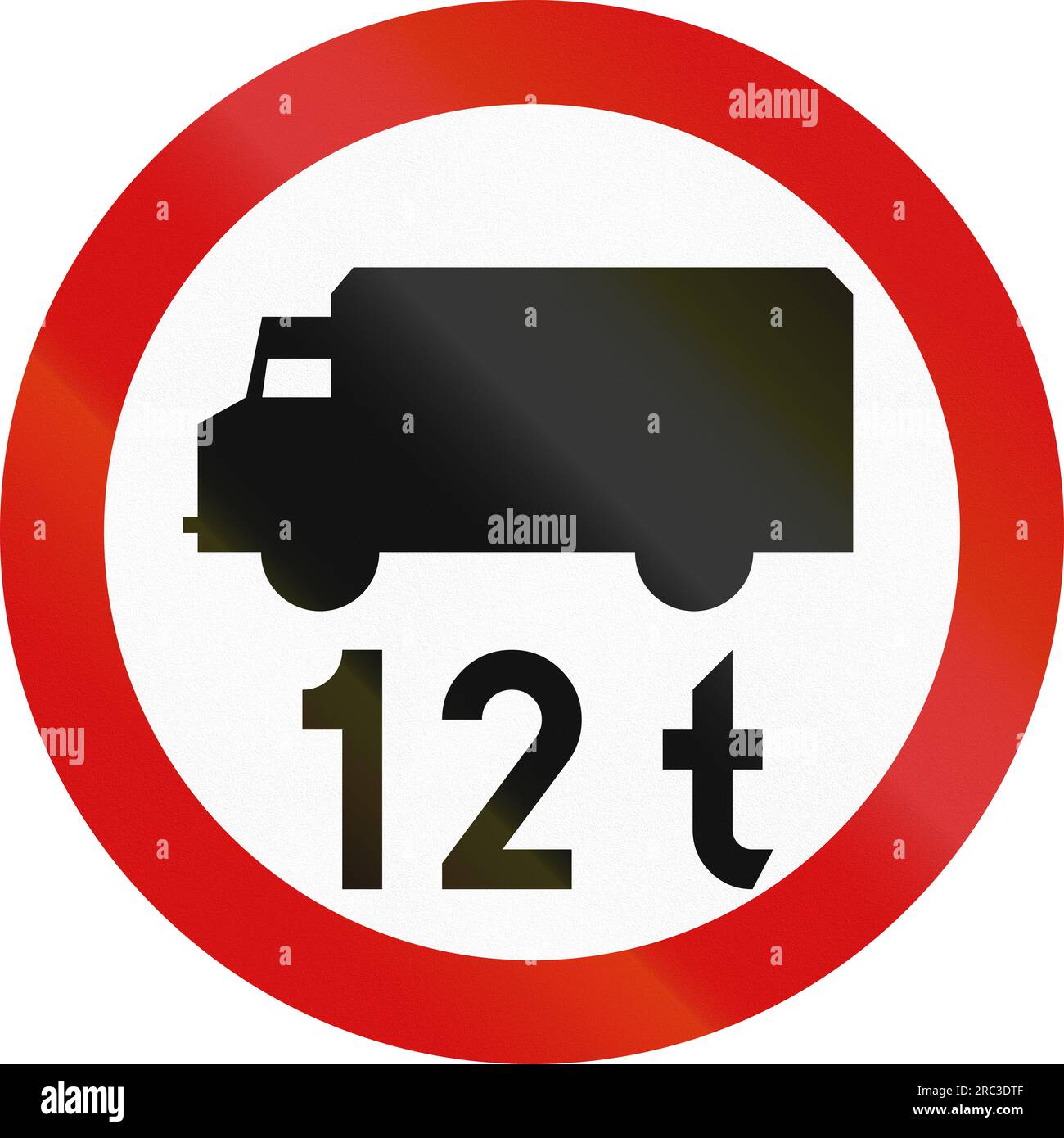 Polish traffic sign prohibiting thoroughfare of lorries with a gross ...