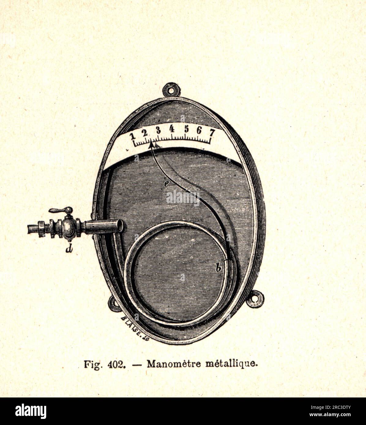 measure, meter, manometer, wood engraving by Blaise, late 19th century ...