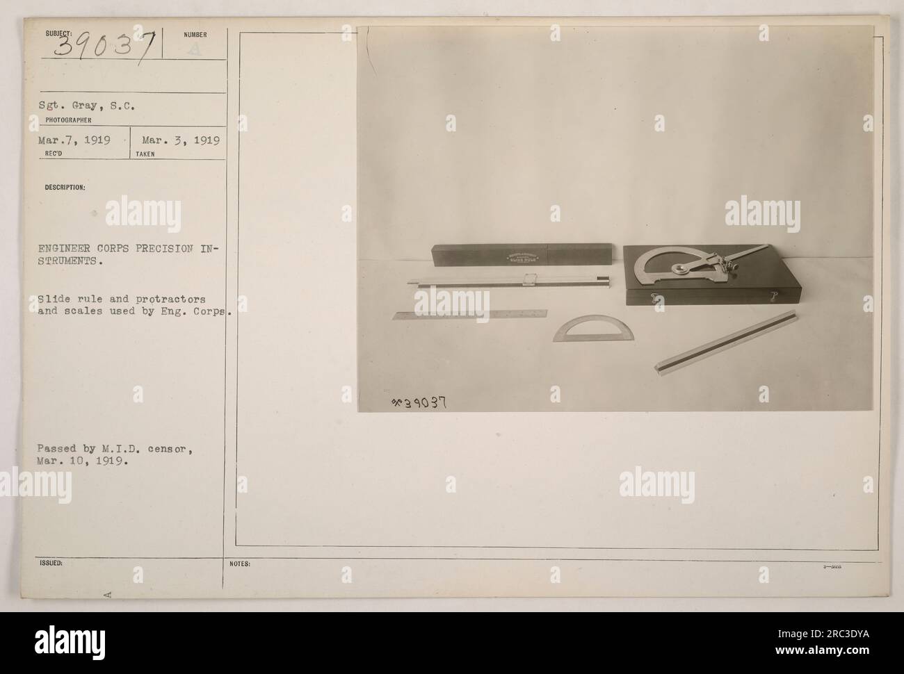 This photograph from March 7, 1919, shows Sgt. Gray of the Engineer ...