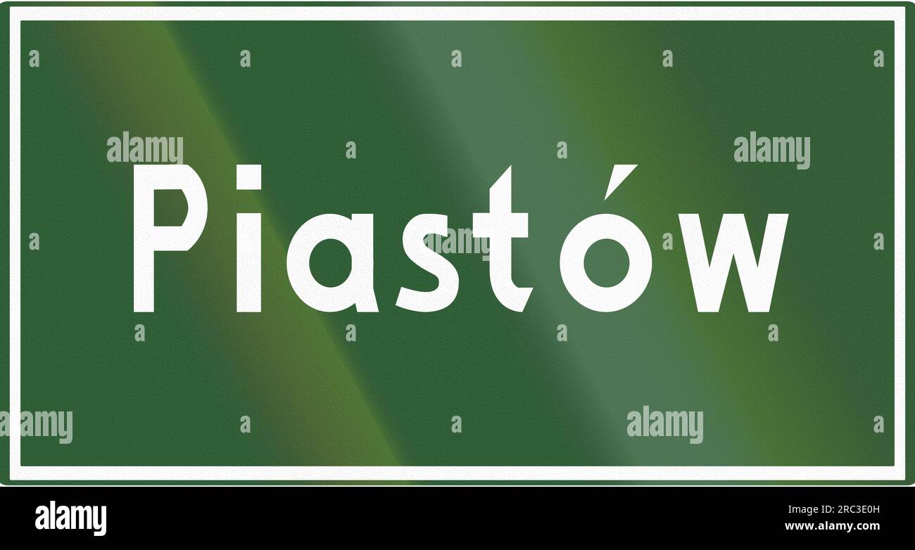 Polish road sign: Beginning of inhabitated area Stock Photo - Alamy