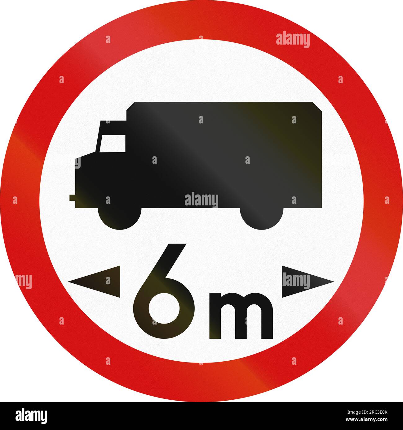 Polish traffic sign prohibiting thoroughfare of lorries with a gross ...