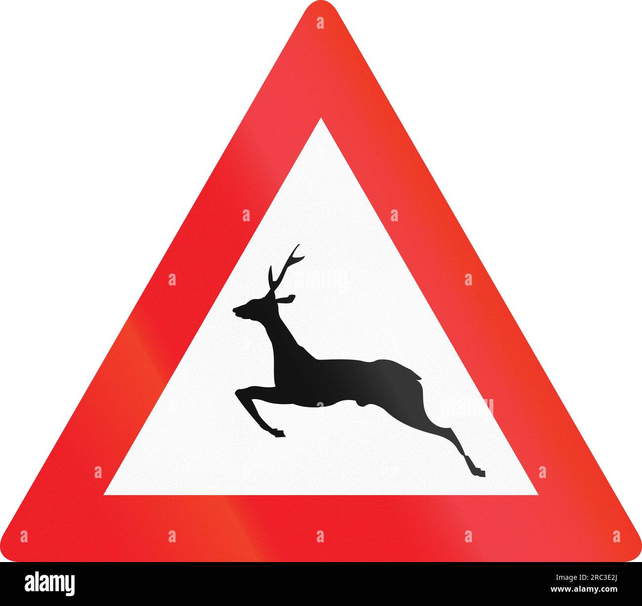 Austrian sign warning about wild animals like deer crossing the road ...