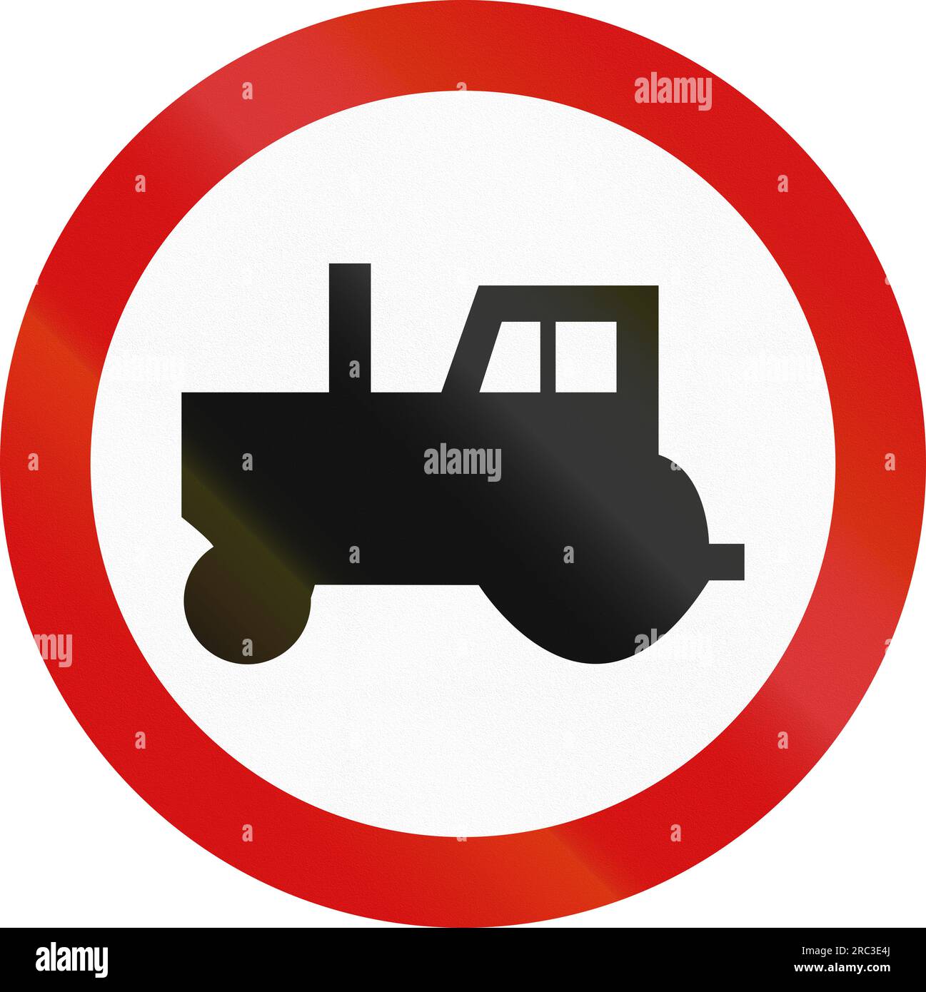 Polish traffic sign: No tractors, construction vehicles, etc Stock ...