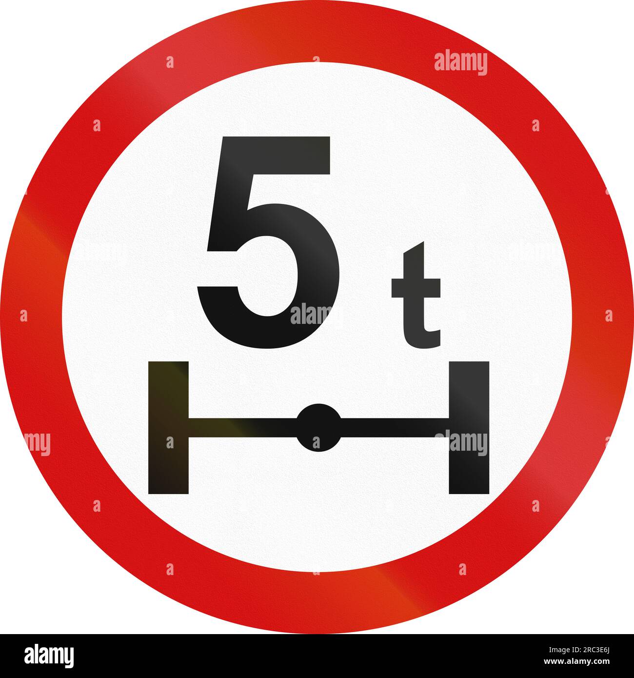 Polish traffic sign prohibiting throroughfare of vehicles with a load ...