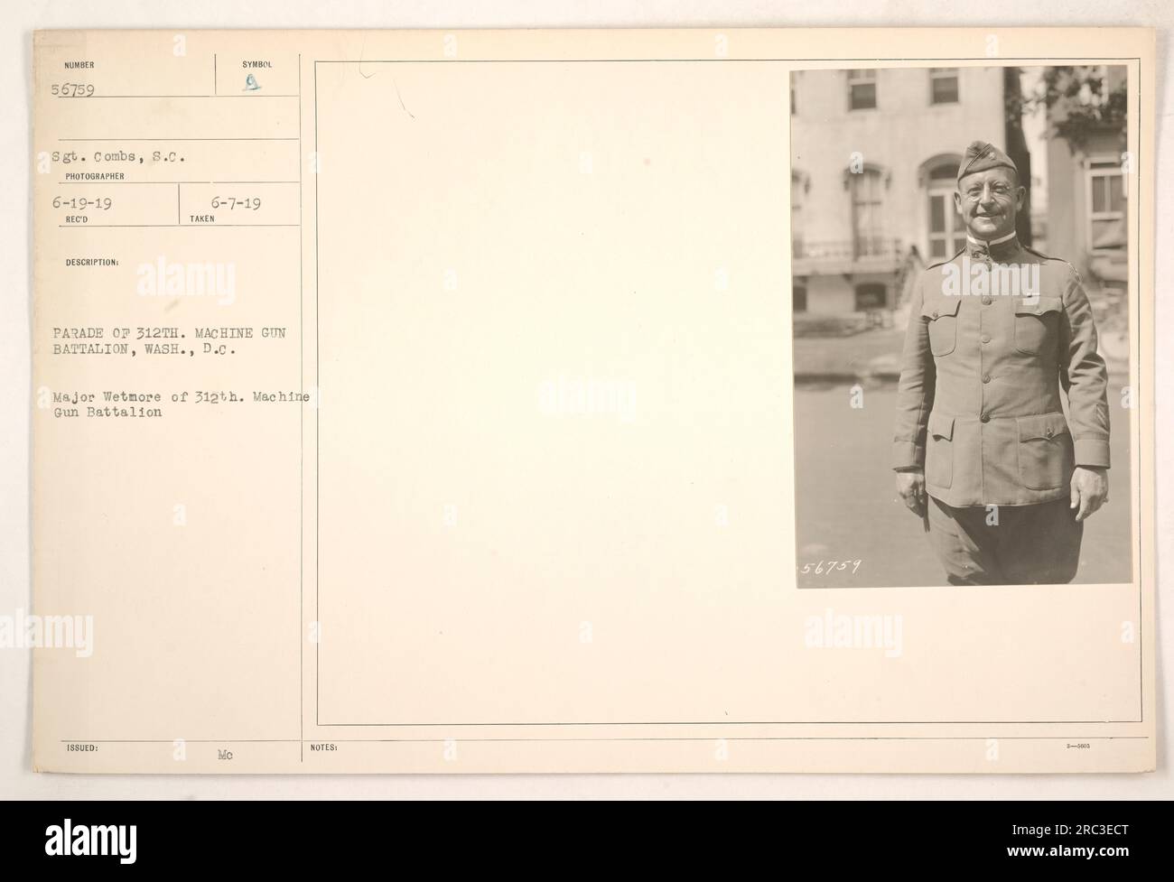 Parade of the 312th Machine Gun Battalion in Washington, D.C. Major ...