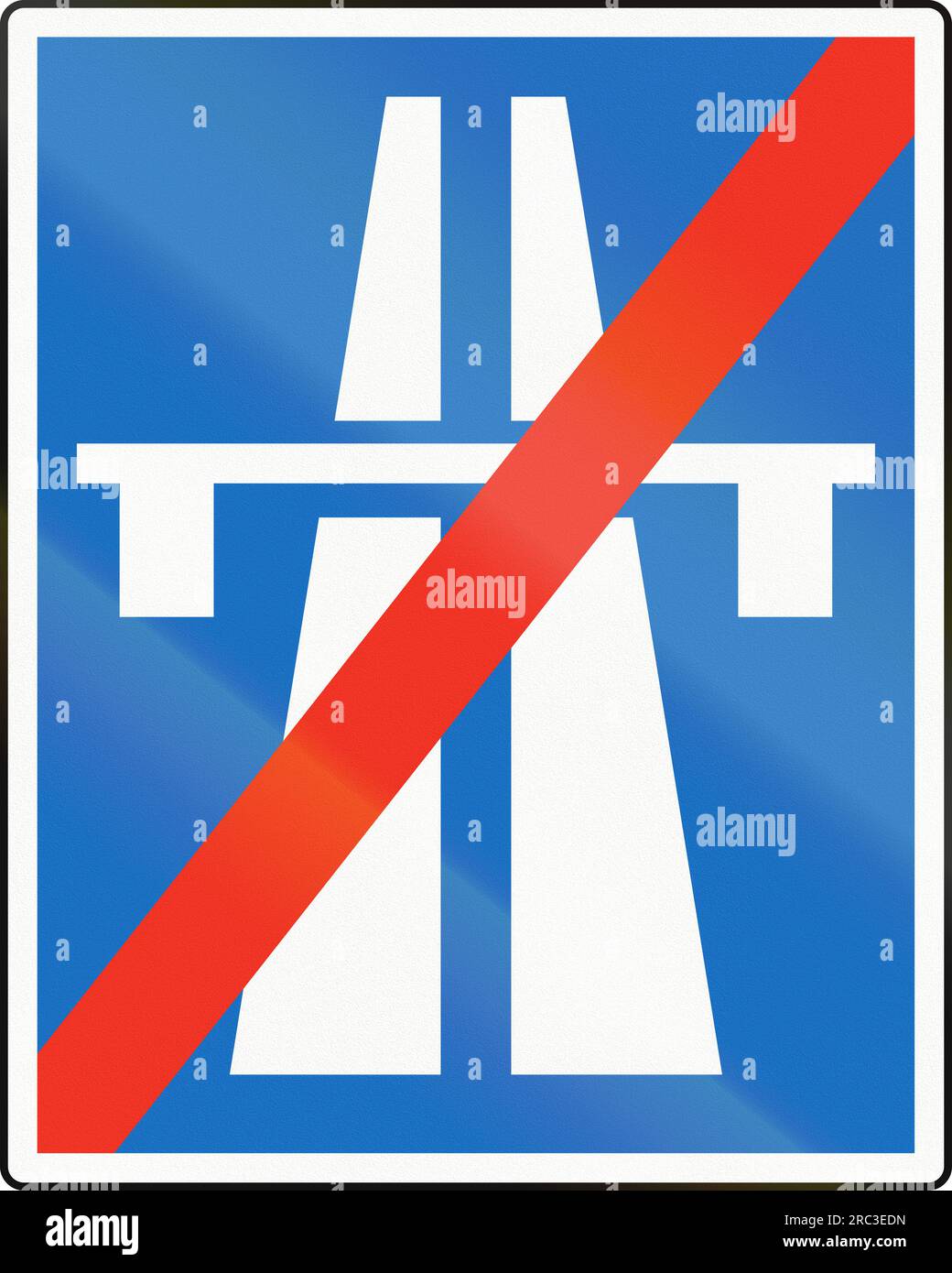 Austrian traffic sign: End of motorway/Autobahn Stock Photo - Alamy