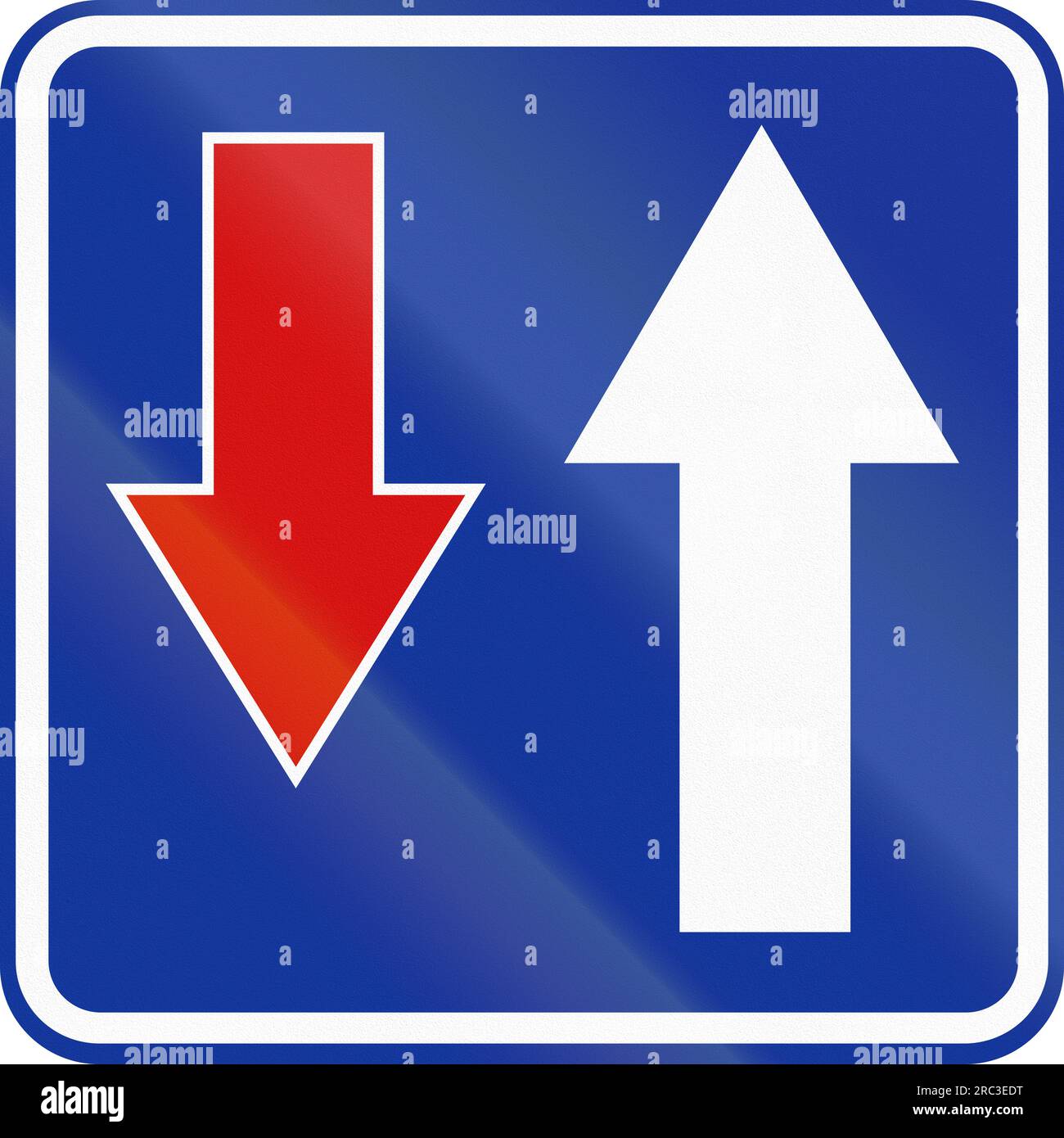 Polish information sign - priority over oncoming traffic Stock Photo ...