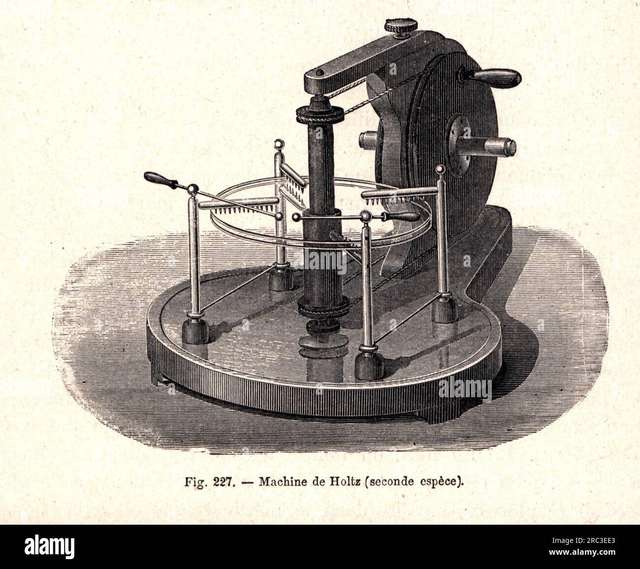 science, physics, influence machine of Wilhelm Holtz, 2nd version, wood ...