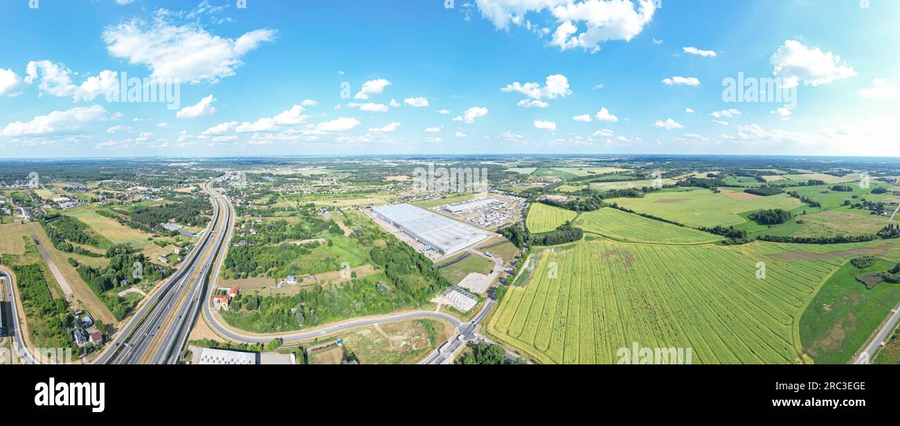 Modern European logistics warehouse for worldwide delivery of goods ...