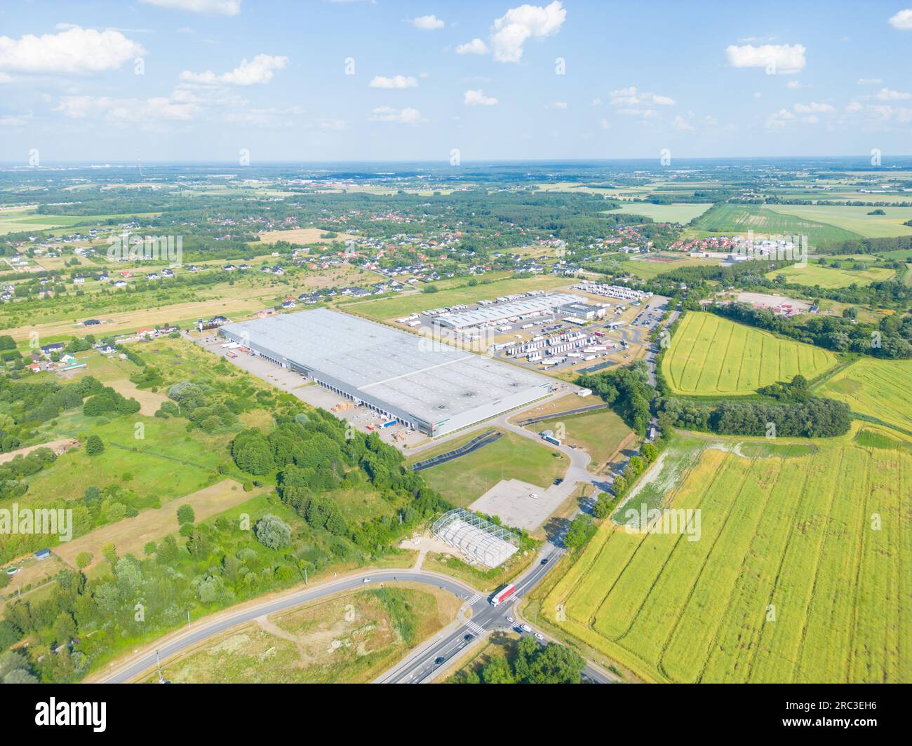 Modern European logistics warehouse for worldwide delivery of goods ...