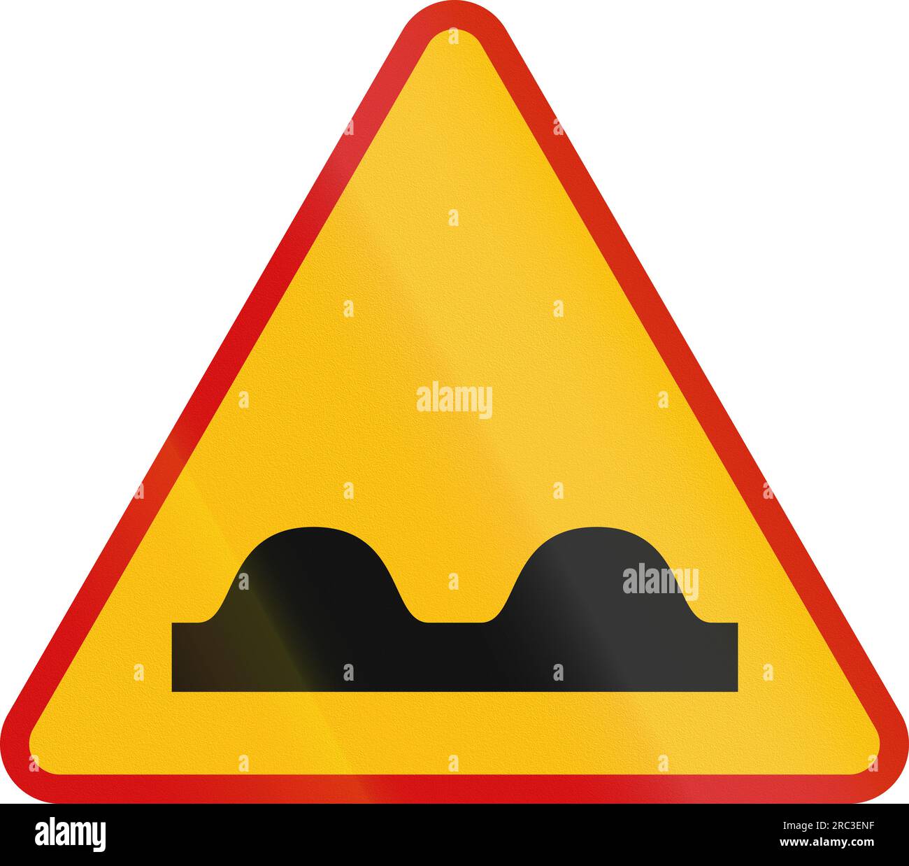 Polish sign indicating uneven road Stock Photo - Alamy