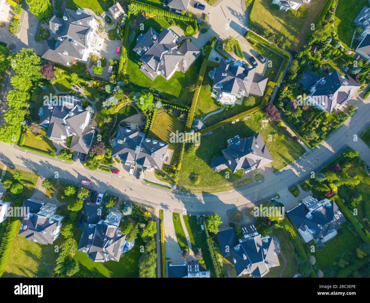 Aerial photo of village of Houses Residential Drone Above View Summer ...