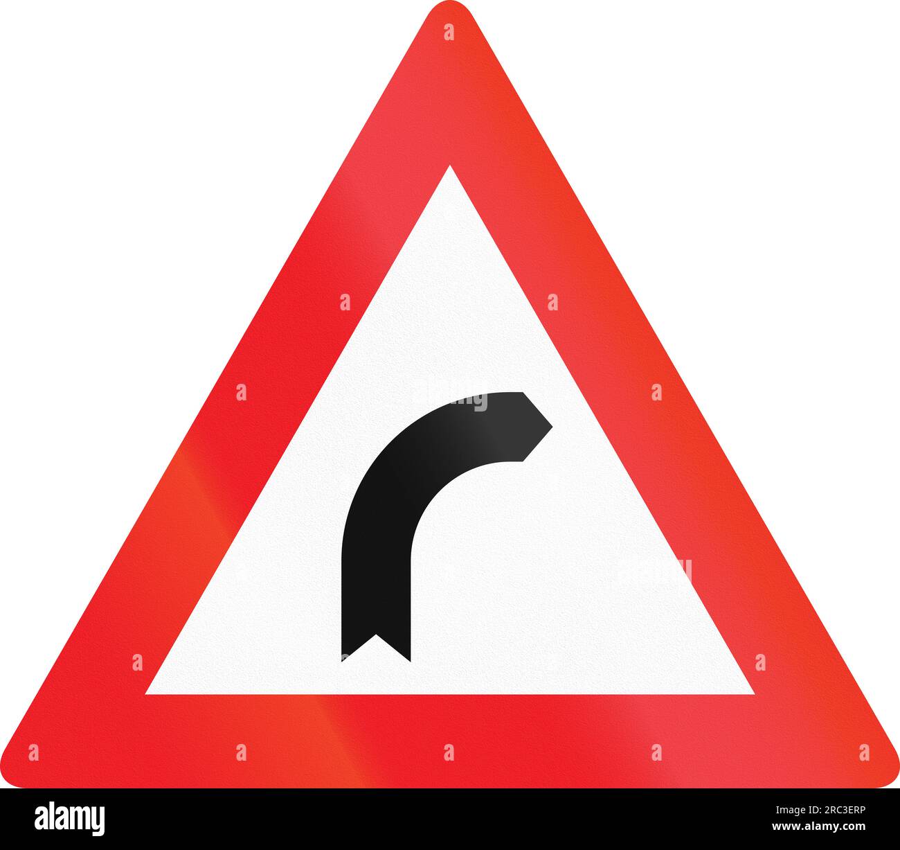 Austrian sign warning about a right curve Stock Photo - Alamy