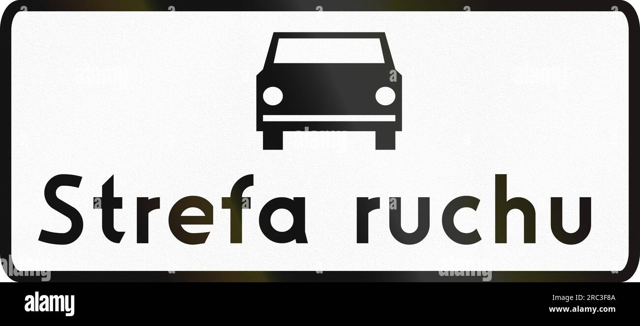 Polish traffic sign: Traffic control zone Stock Photo - Alamy