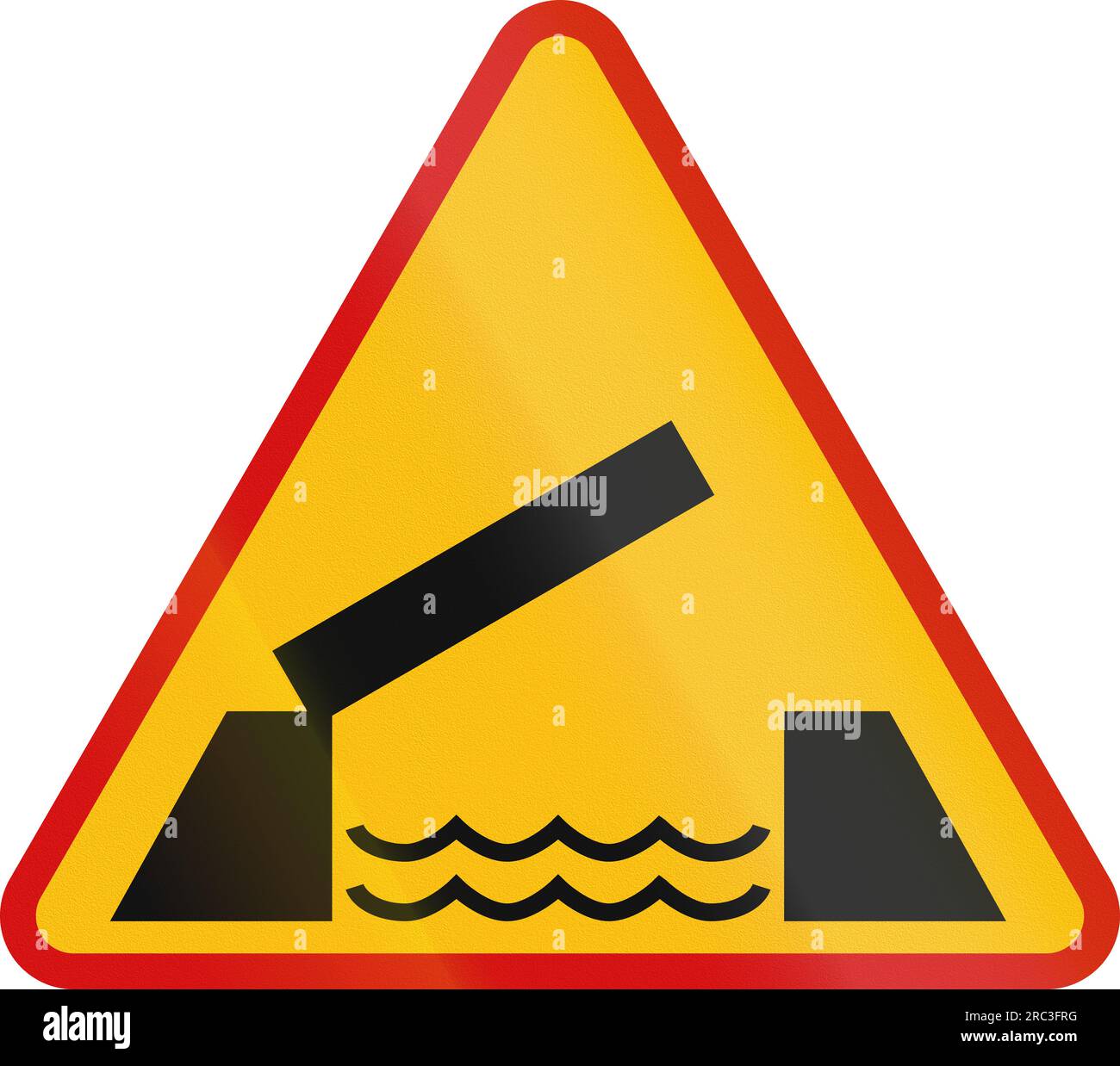 Polish sign warning about a movable bridge Stock Photo - Alamy