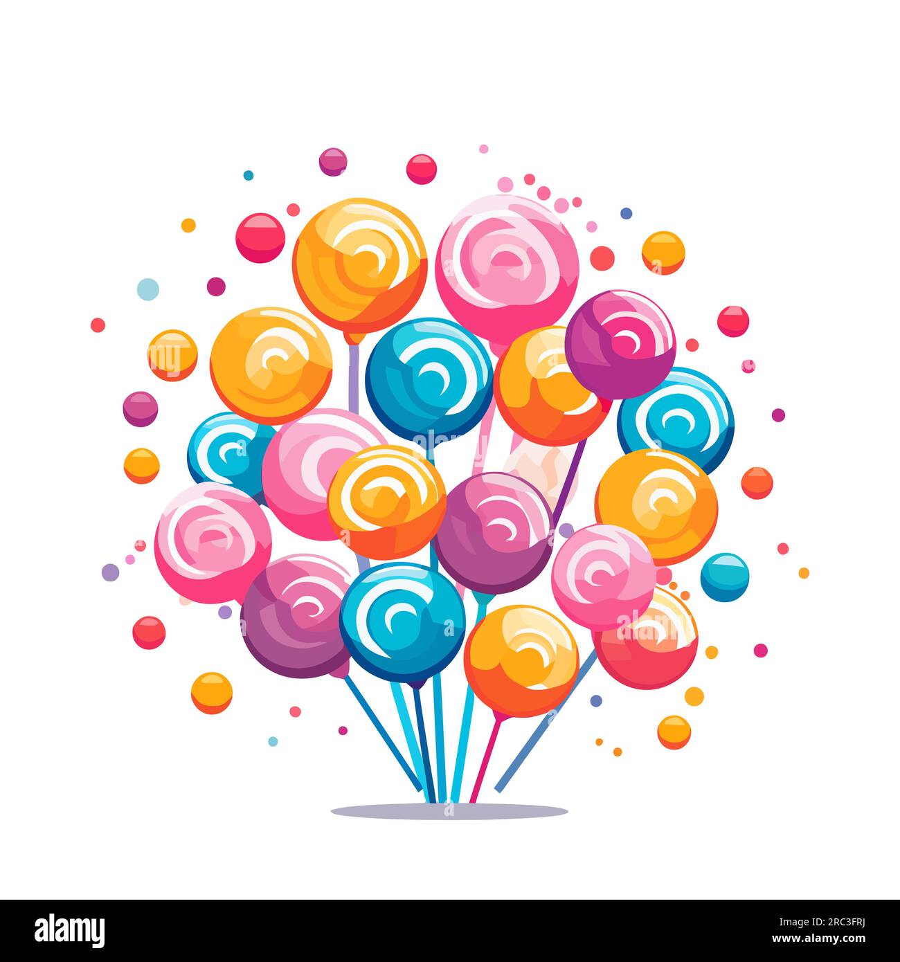 Lollipop image isolated. Set of various sweet lollipop on stick ...