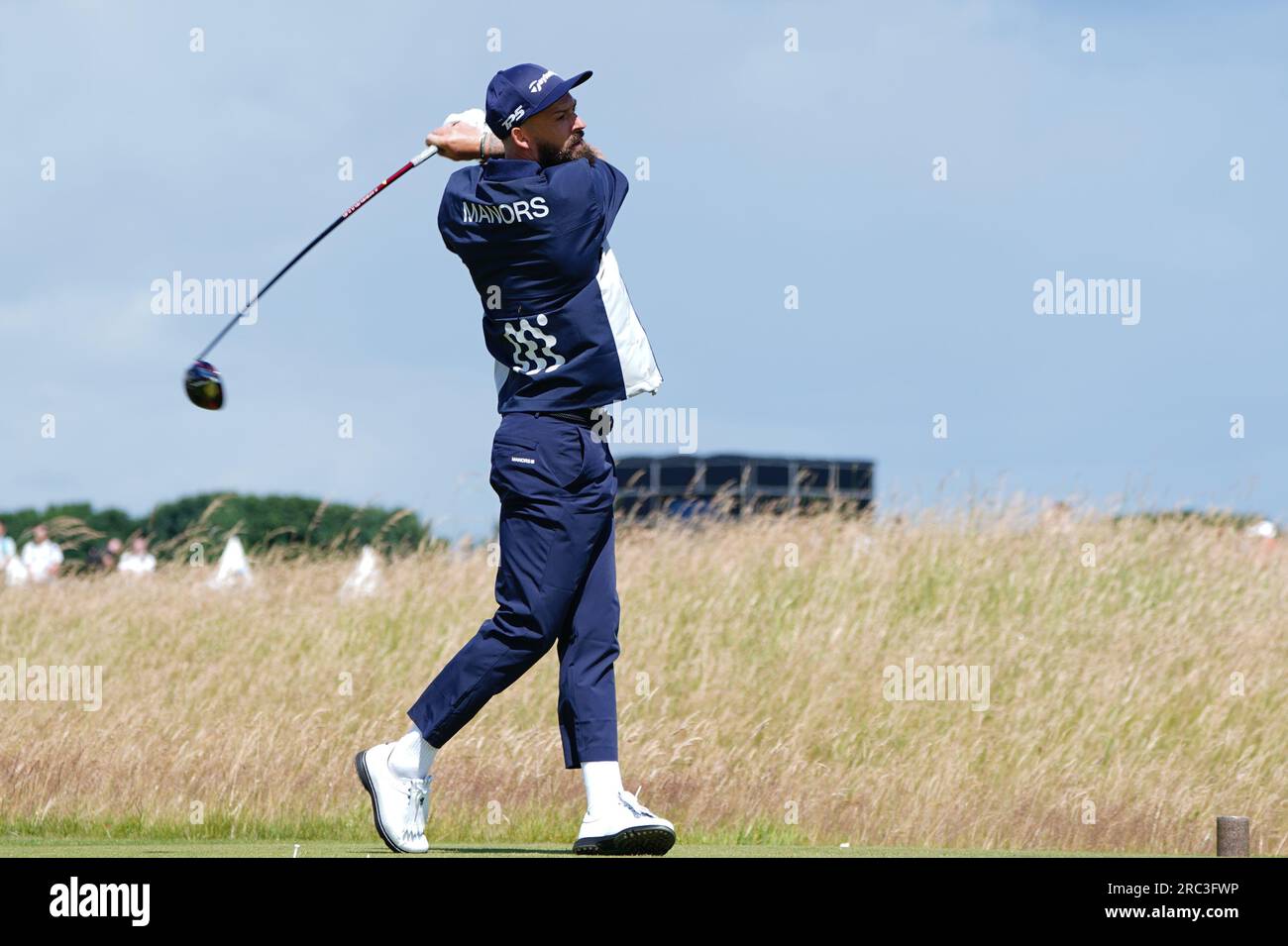 Steven Fletcher tees off the 1st during the Pro-Am ahead of the Genesis ...