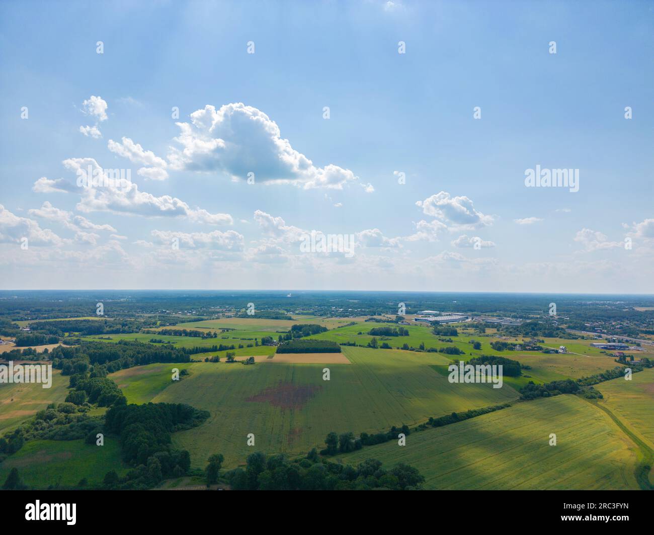 Abstract geometric shapes of agricultural parcels of different crops in ...