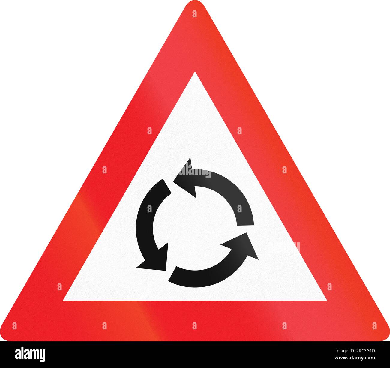 Austrian traffic warning sign: Intersection with traffic circle Stock ...