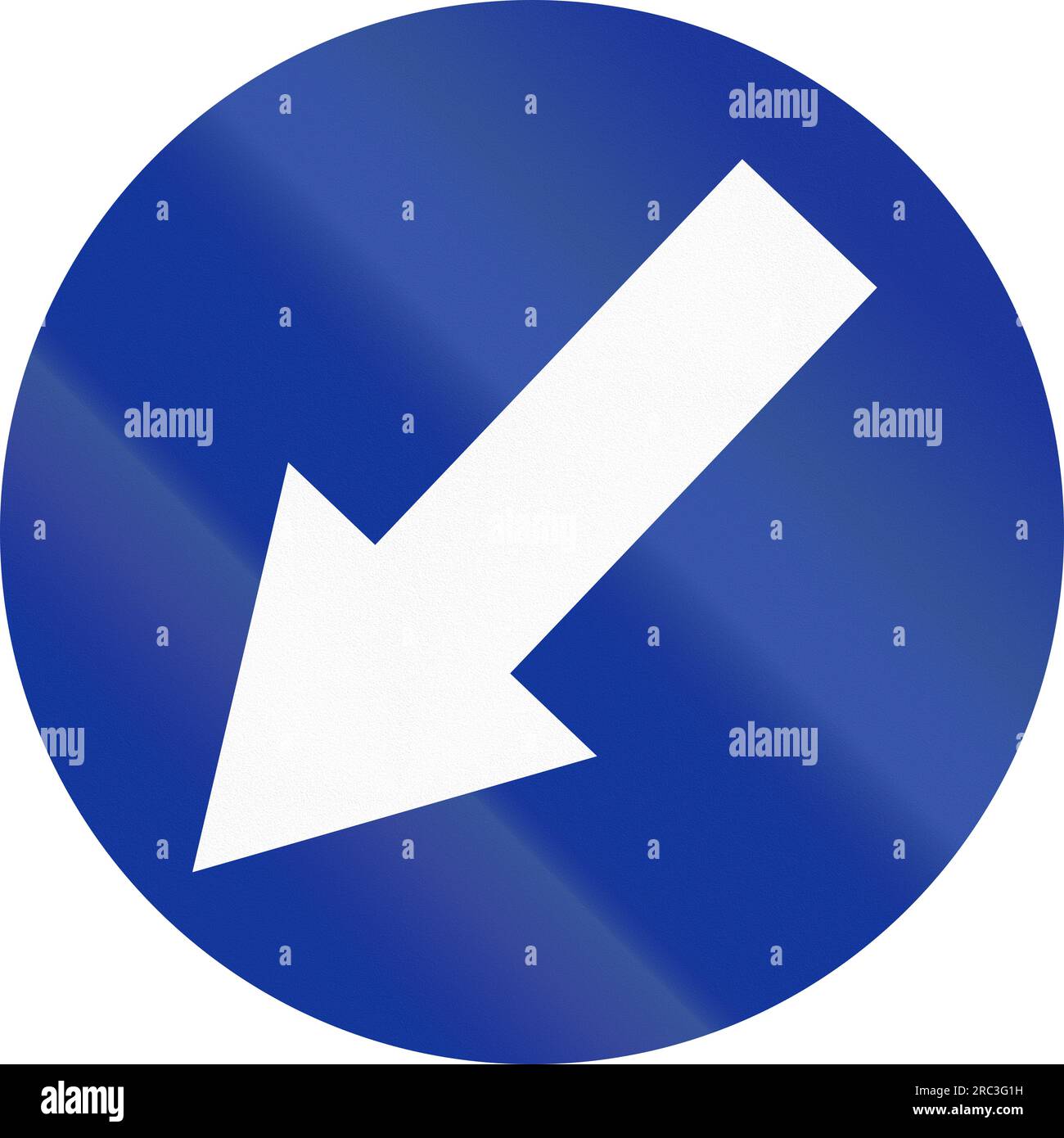 Polish traffic sign: Keep left Stock Photo - Alamy