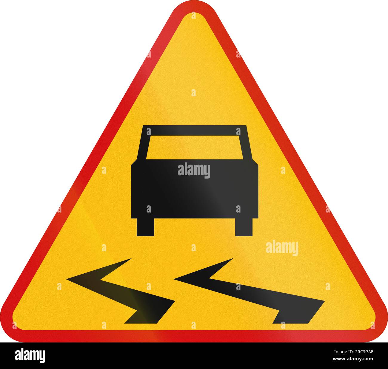 Polish sign warning about slip danger Stock Photo - Alamy