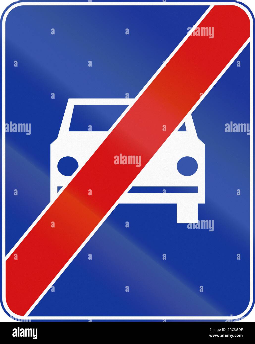 Polish traffic sign: End of fast traffic highway Stock Photo - Alamy