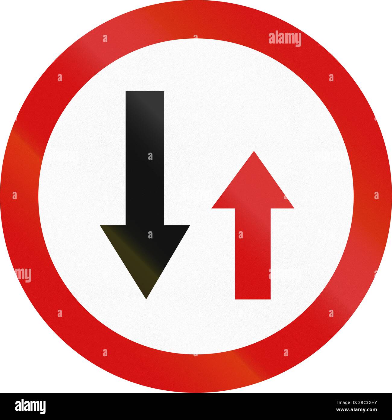 Polish traffic sign indicating that oncoming traffic has priority Stock ...