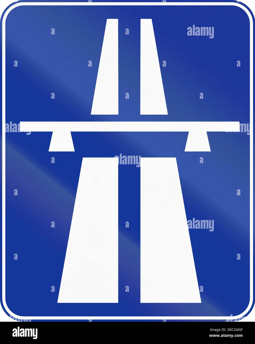 Polish traffic sign: Beginning of motorway Stock Photo - Alamy