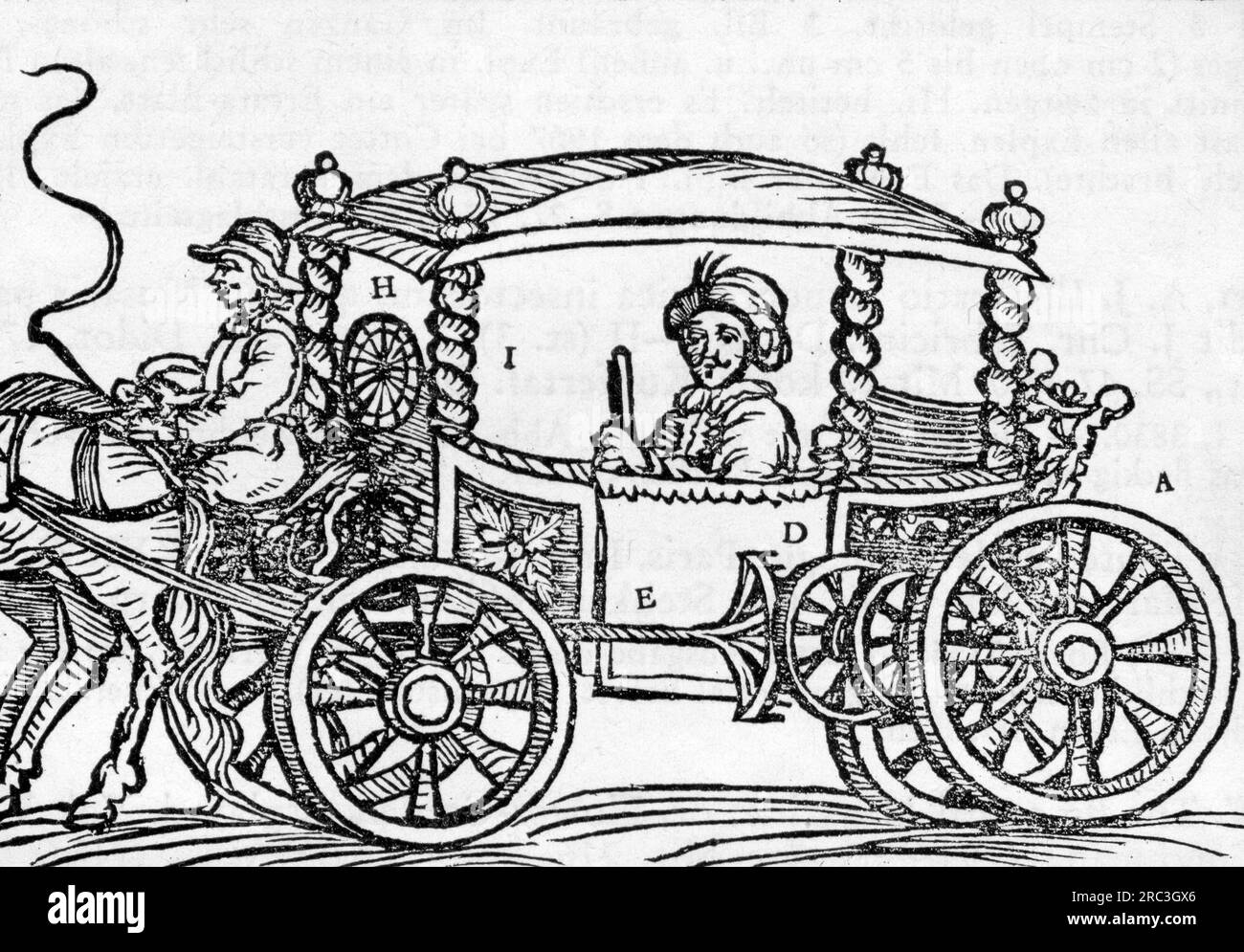 transport / transportation, coach, caroche with mileometer, copper ...
