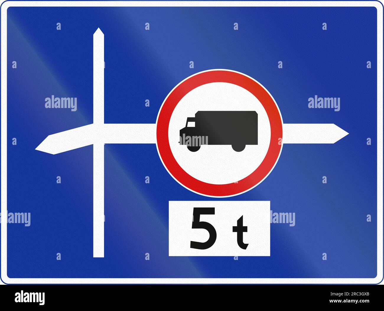 Polish traffig sign: Vehicle and weight restriction on the right on ...