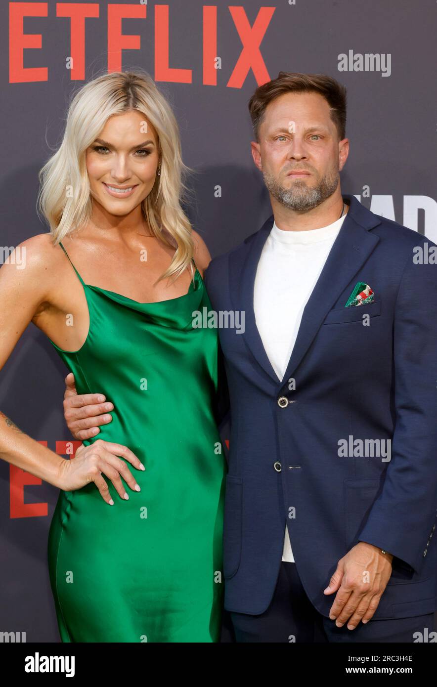 Los Angeles, Ca. 11th July, 2023. Aubrey Ramirez, Bobby Stroupe at the LA Premiere of Netflix's ...