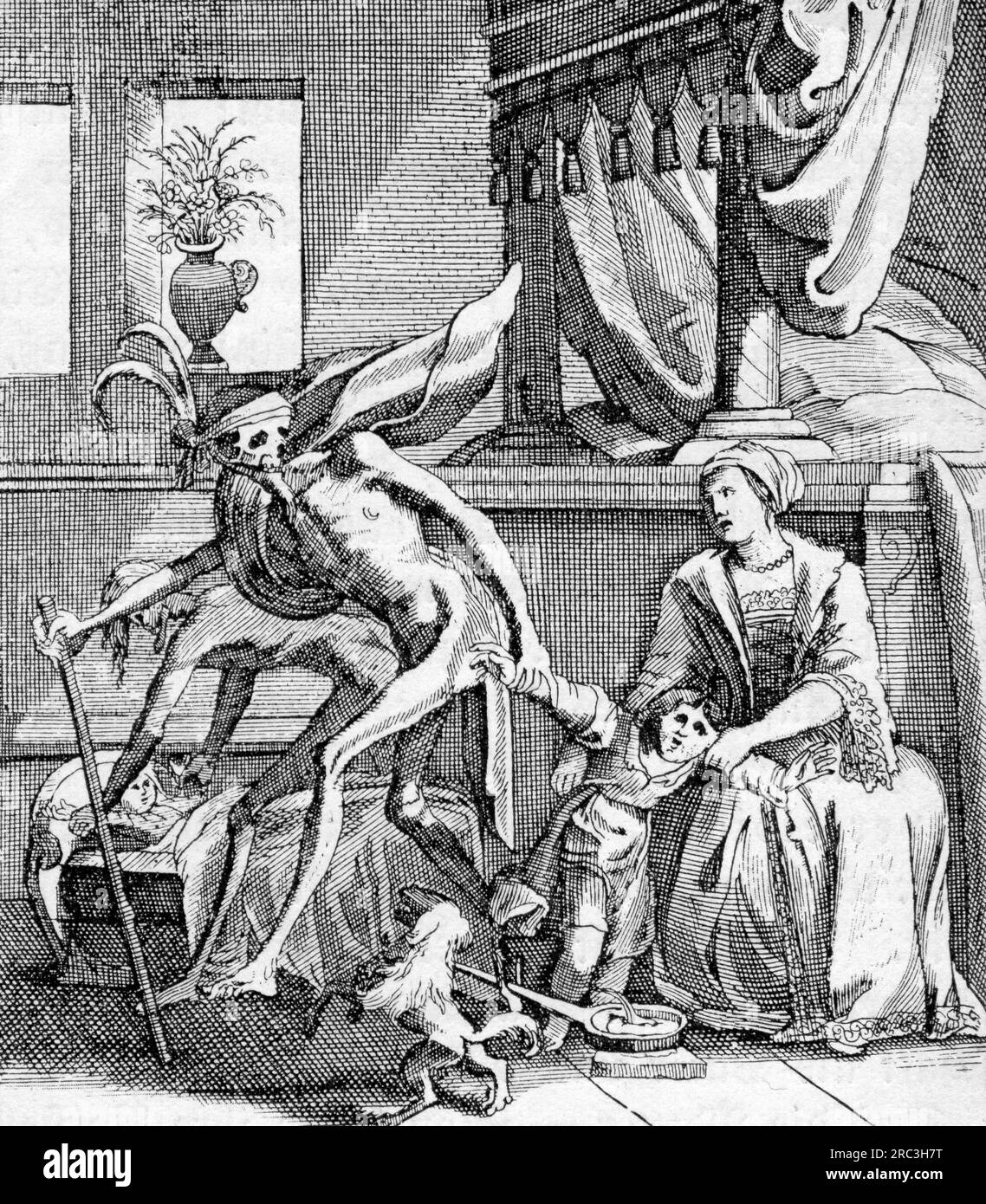 death, Dance of Death, mother in distress, engraving, from: Rudolph ...