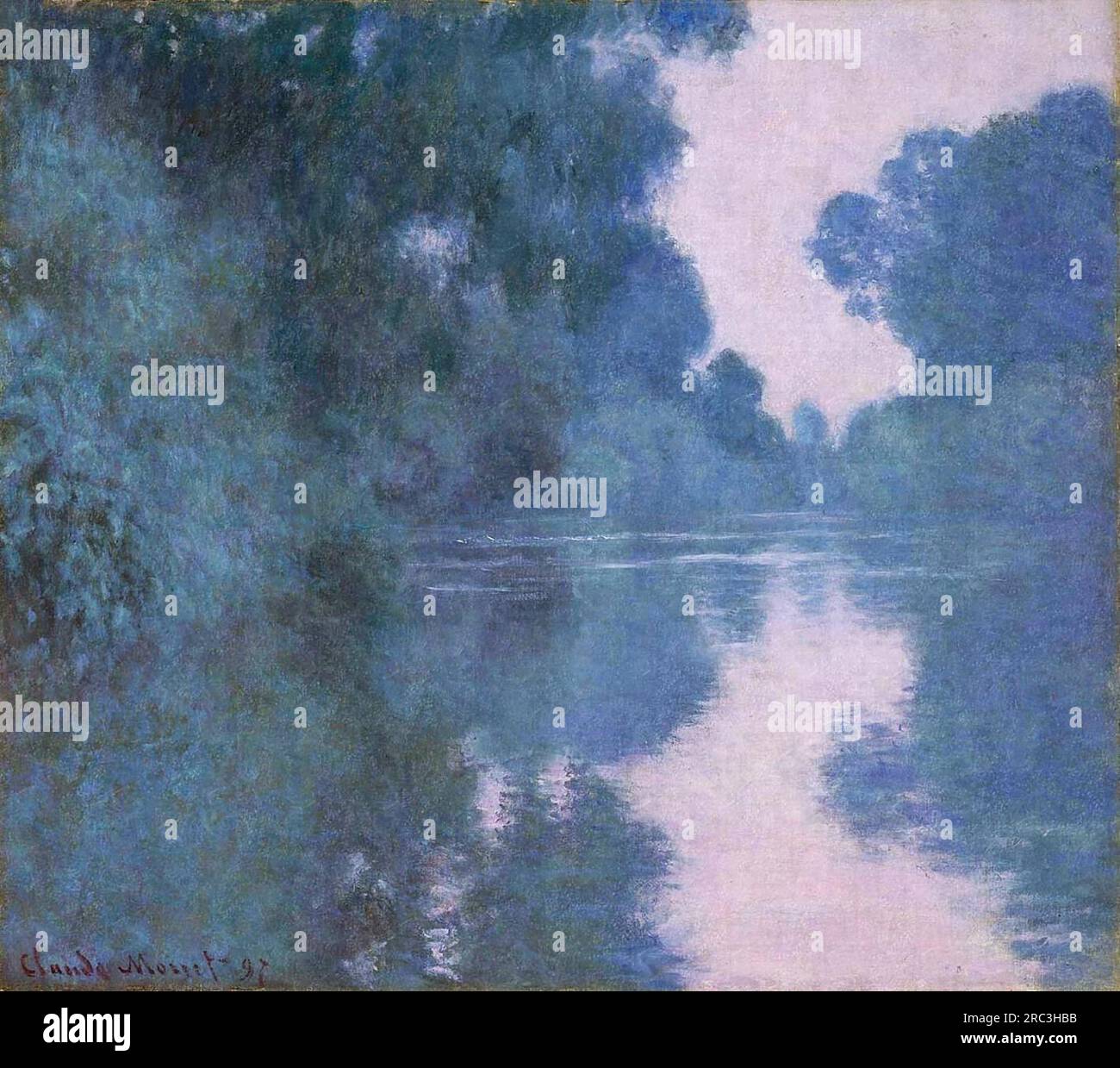 Morning on the Seine near Giverny 02 1897 by Claude Monet Stock Photo ...