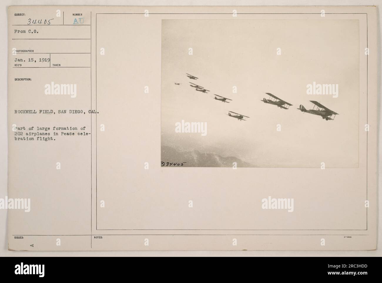 A large fleet of 202 airplanes takes part in a peace celebration flight ...