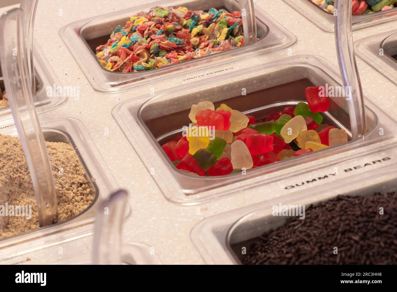 Frozen yogurt topping Stock Photo - Alamy