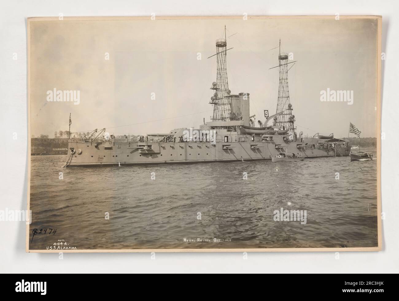 U.S.S. Alabama participating in a Naval Review during World War I. This ...