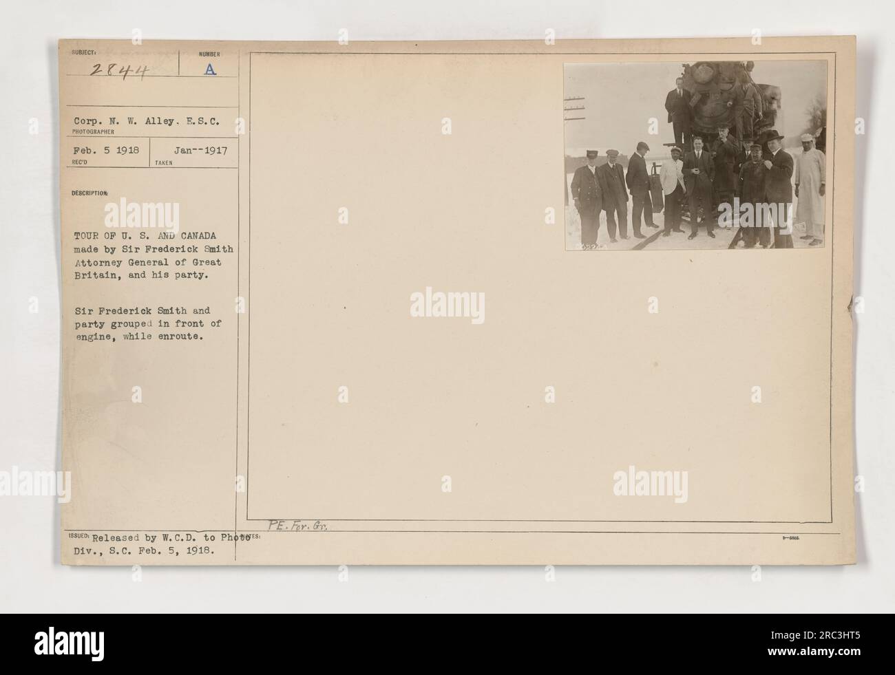 Sir Frederick Smith, Attorney General of Great Britain, and his party ...