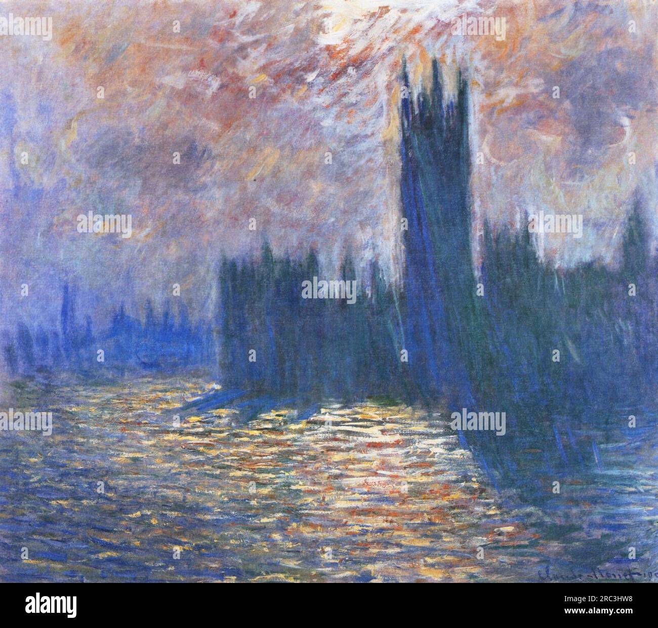 Parliament, Reflections on the Thames 1905 by Claude Monet Stock Photo ...