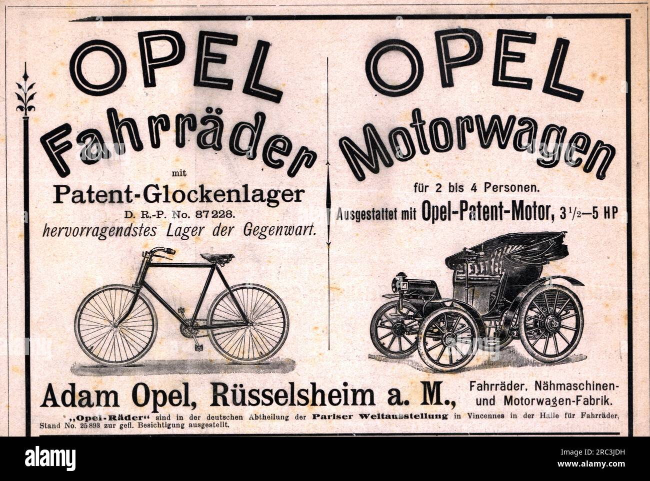 German auto advertising 1900s hi-res stock photography and images - Alamy