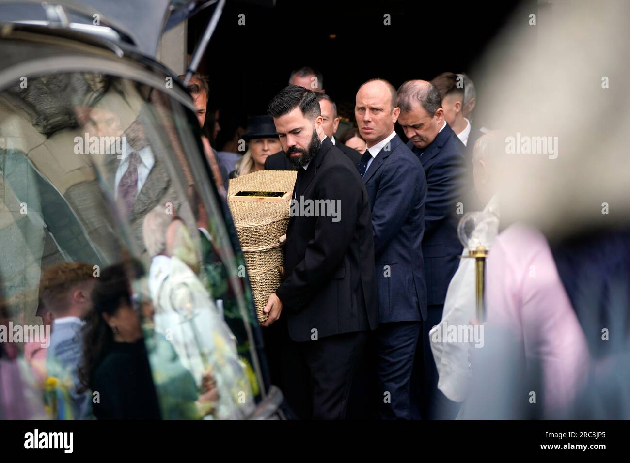 The coffin of 18-year-old Andrew O'Donnell is carried out of The Church ...
